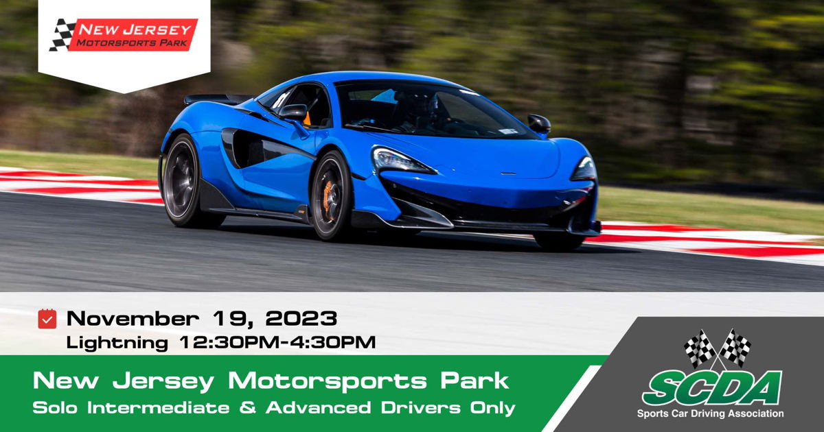 SCDA NJMP Lightning Track Day- 11/19/23 info on Nov 19, 2023 (096997 ...